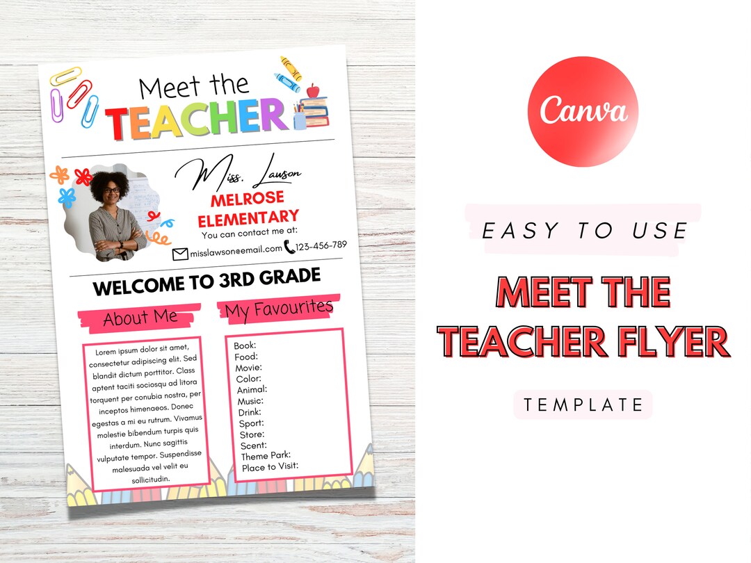 Meet the Teacher Flyer Template Meet the Teacher Canva - Etsy