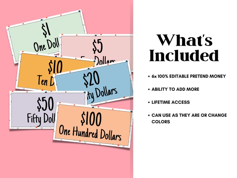 Printable Fake Money for Classroom Fake Money Kids Play - Etsy