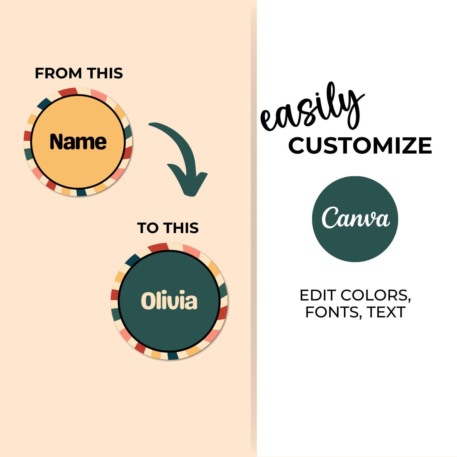 Retro Name Tags, Student Desk Plates, Classroom Decor, Classroom ...