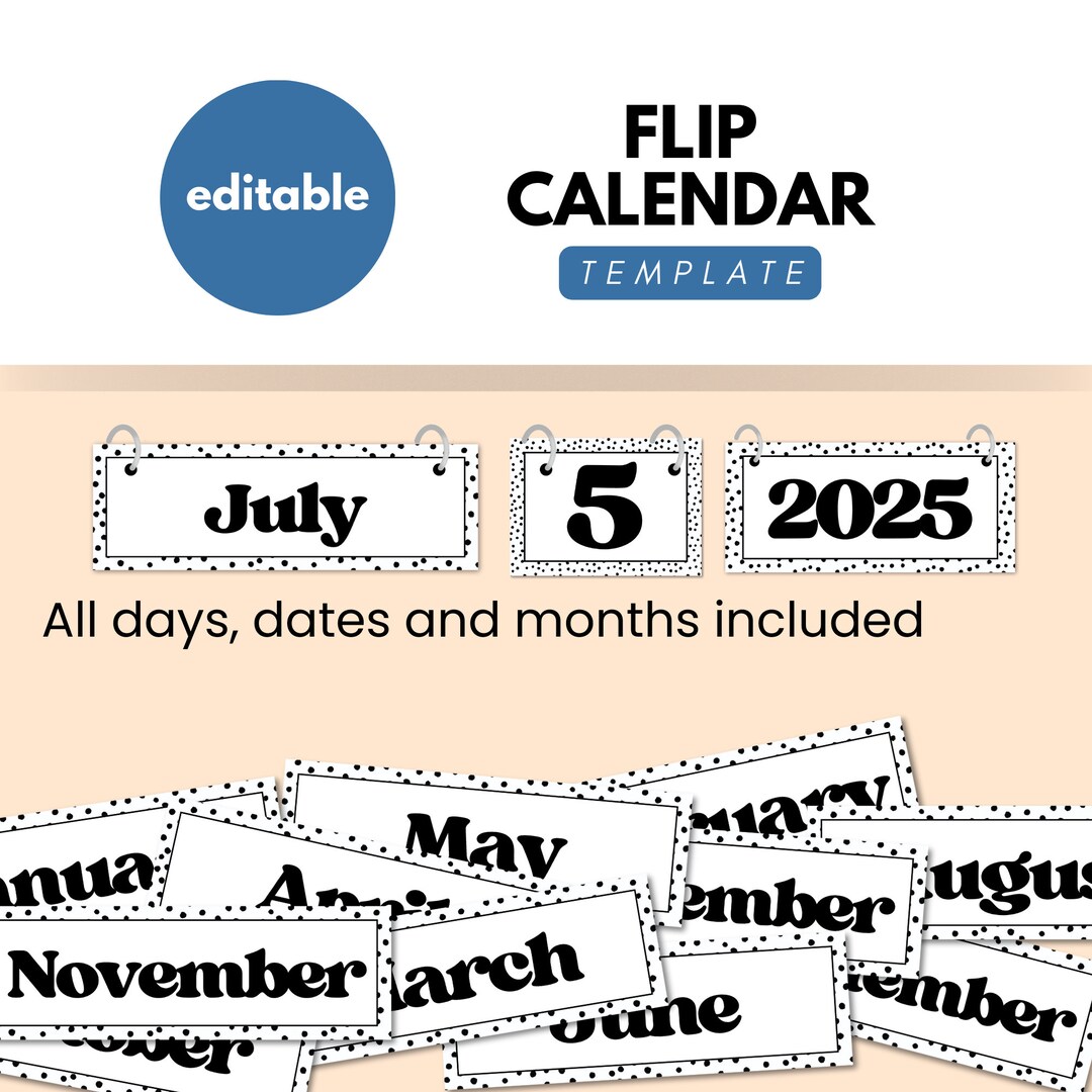 Dots Flip Calendar, Classroom Calendar, Calendar Display, Classroom ...