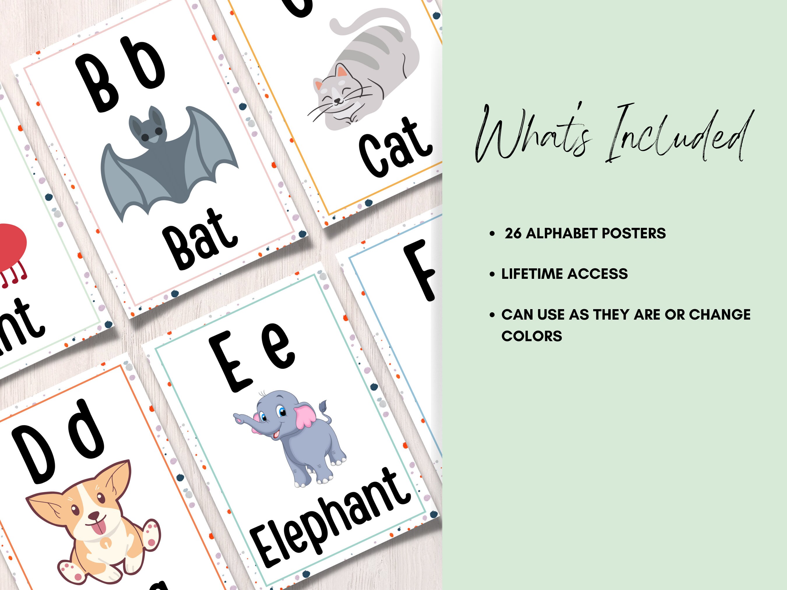 Alphabet Poster, Simple Alphabet Poster, Classroom Decor, Cute Alphabet ...