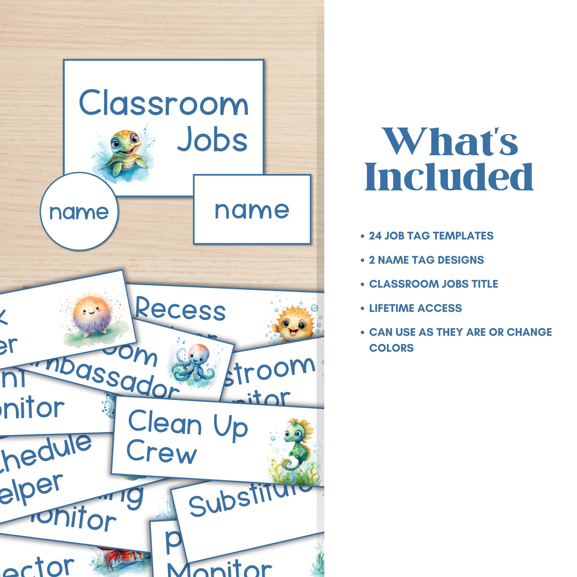 Ocean Themed Classroom Jobs Display, Classroom Duties, Classroom Decor ...