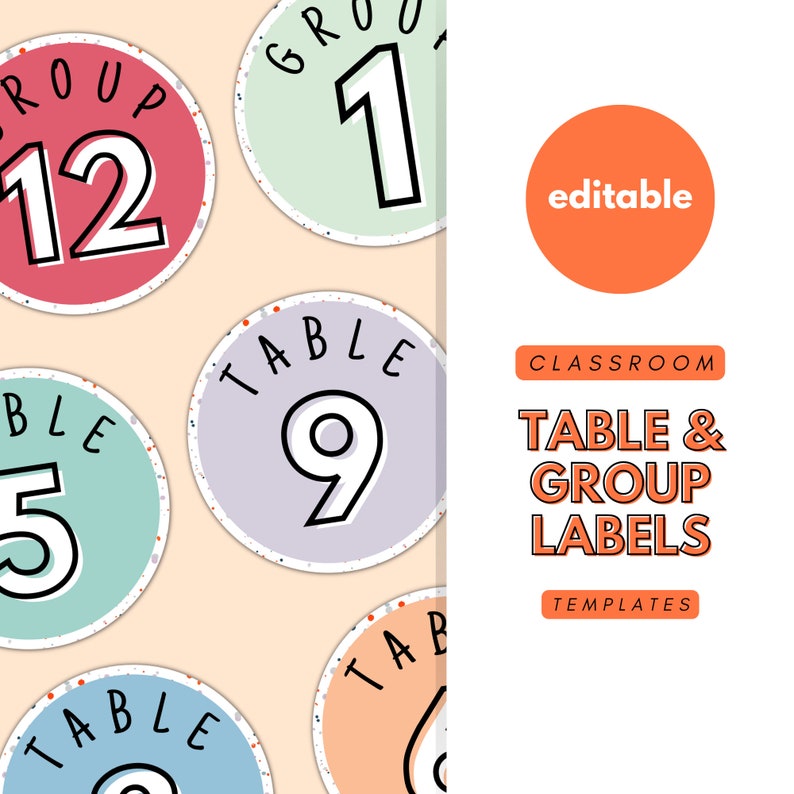 Classroom Table Labels, Group Signs, Table Numbers Pack, Group Number ...
