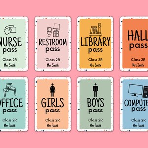Classroom Hall Pass | Canva Templates, Passes, Bathroom, Restroom ...