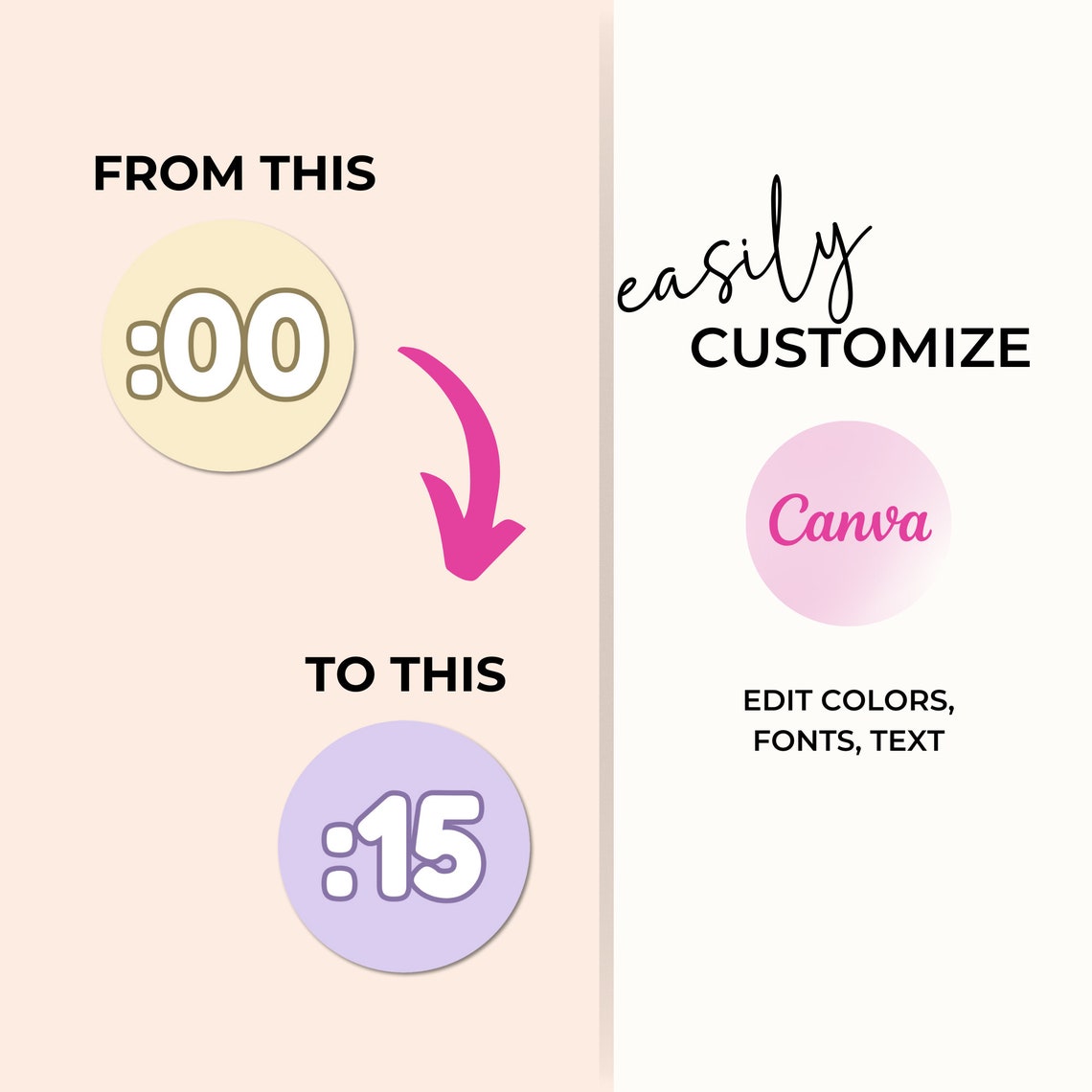 Clock Numbers Display, Pastel, Learn the Time, Teach the Time, Clock ...