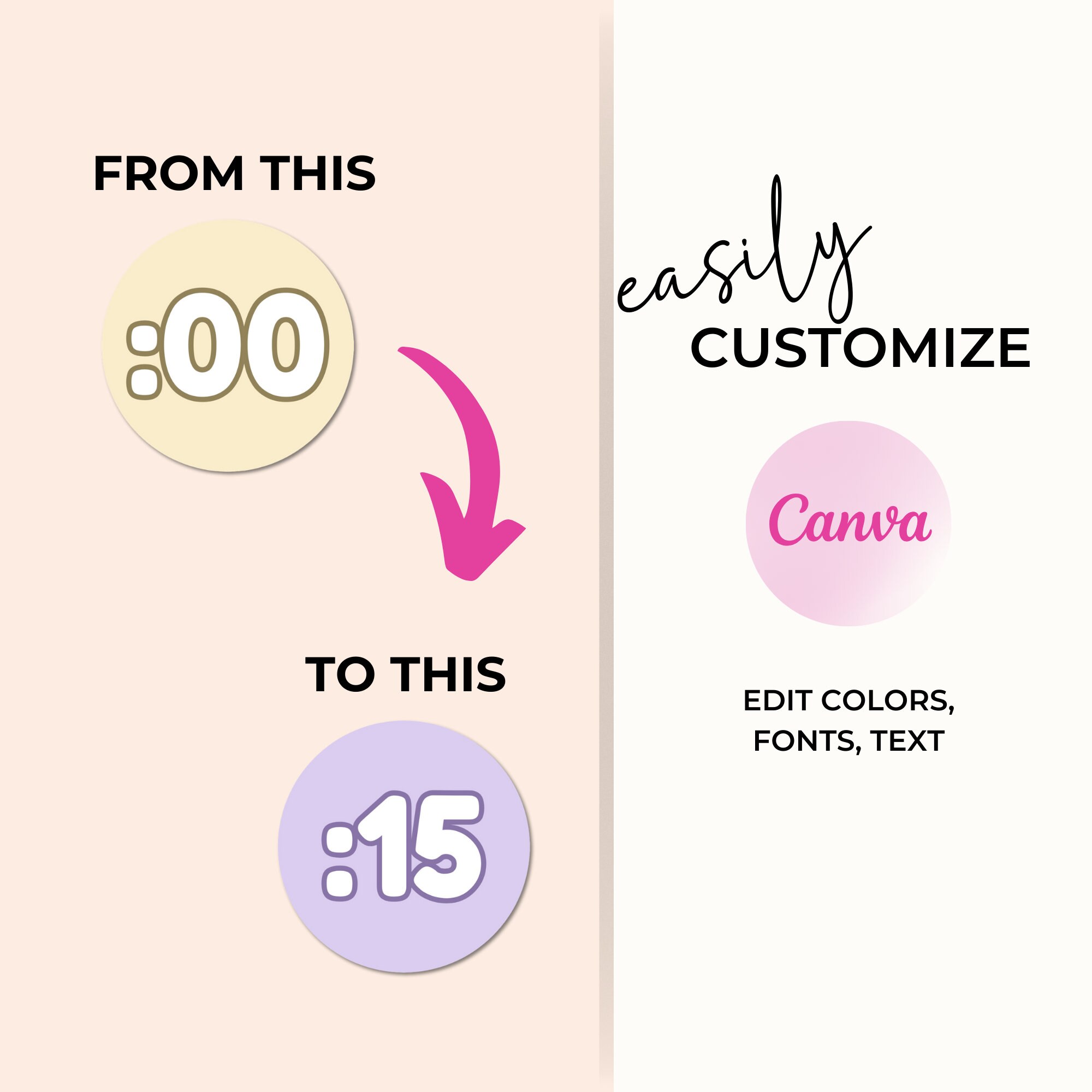 Clock Numbers Display, Pastel, Learn the Time, Teach the Time, Clock ...