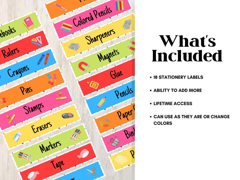 Stationery Labels | Rolling Cart Labels, Trolley Labels, Classroom ...