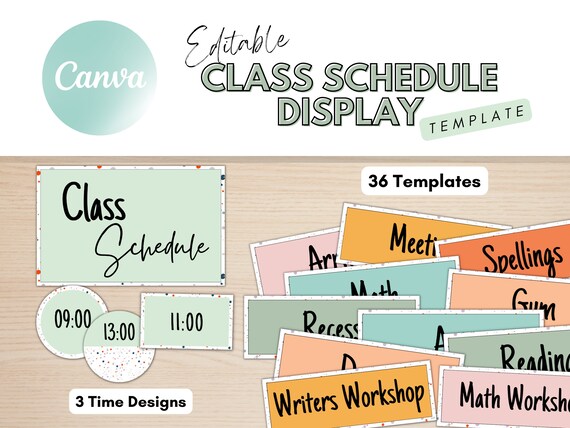 Class Schedule Display Classroom Schedule Classroom Decor - Etsy