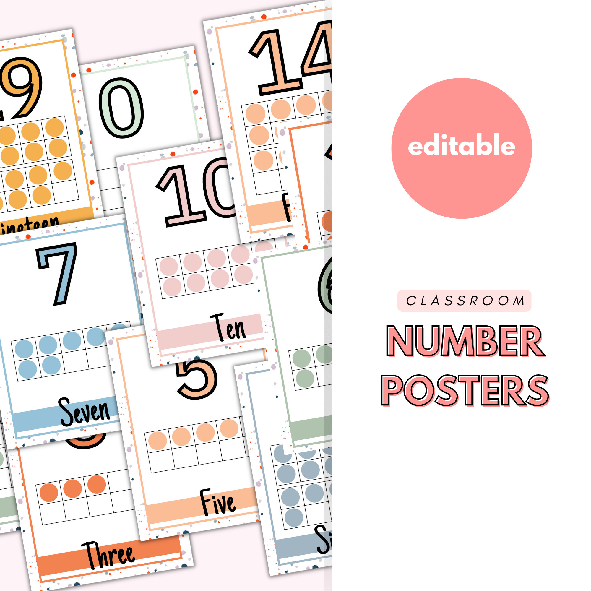 Number Posters, Math Classroom Decor, Math Poster, Classroom Number ...