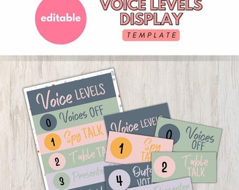 Pastel Voice Level Poster Template, Voice Level Labels, Voice Level ...
