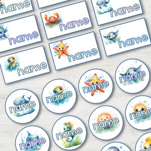 Ocean Themed Name Tags, Desk Plates, First Day of School, Classroom ...