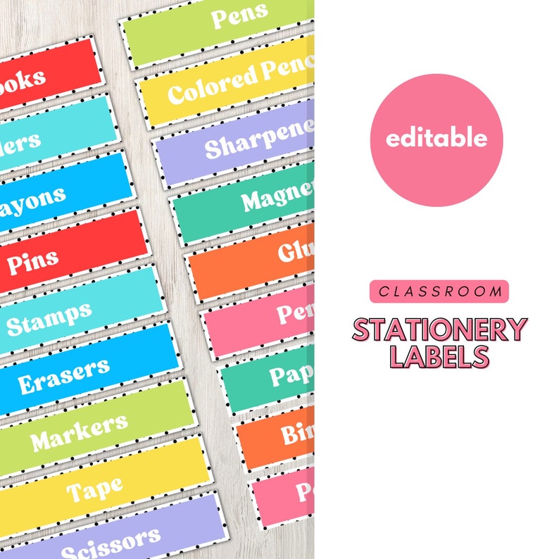 Stationery Labels, Rolling Cart Labels, Trolley Labels, Classroom Decor ...