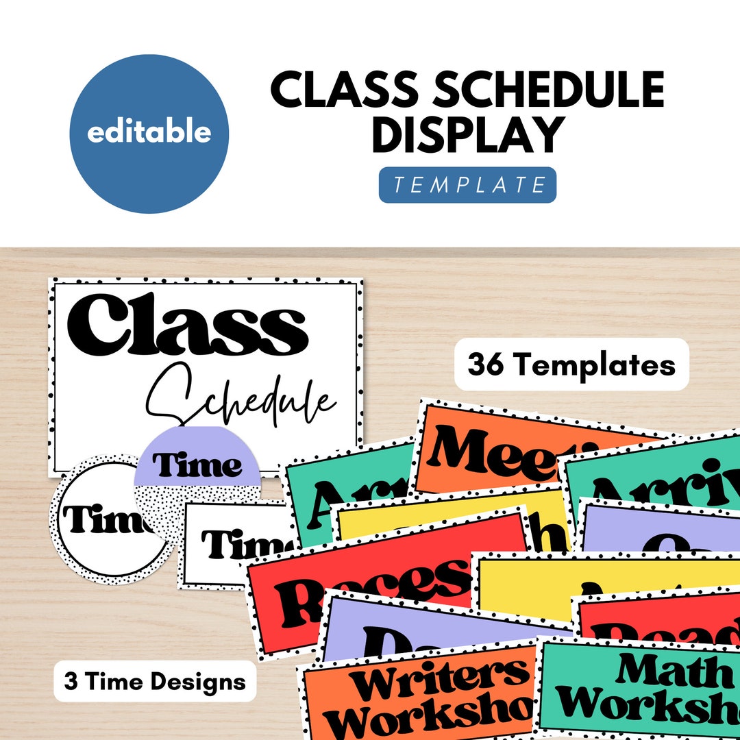 Dots Class Schedule Display, Pastel Classroom Schedule, Classroom Decor ...