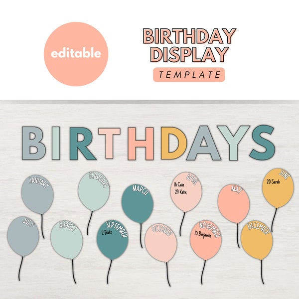 Classroom Birthday Chart - Etsy