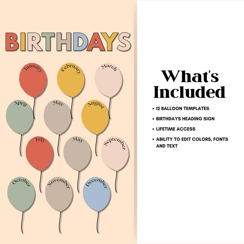 Boho Rainbow Classroom Birthday Display, Birthday Board, Classroom ...