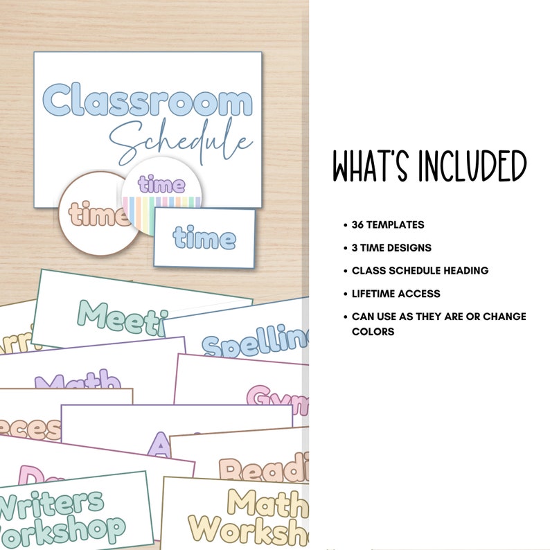 Class Schedule Display, Pastel Classroom Schedule, Classroom Decor ...