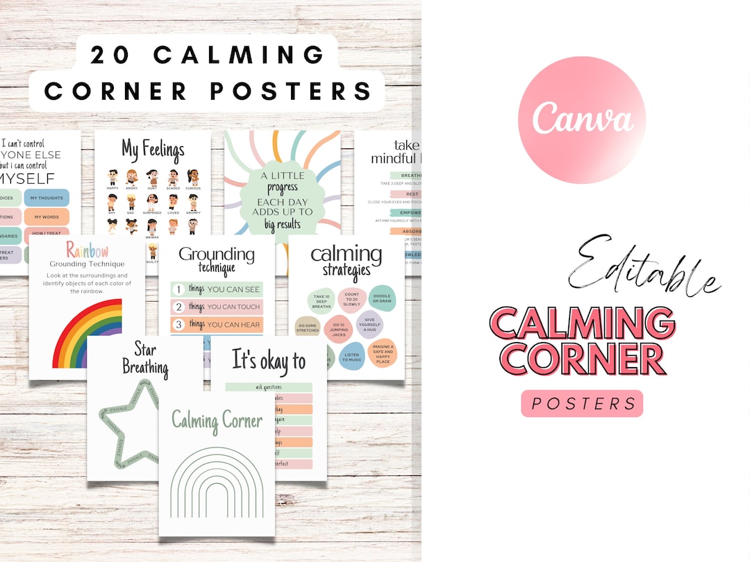 Calming Corner Posters Classroom Decor Calm Corner School - Etsy