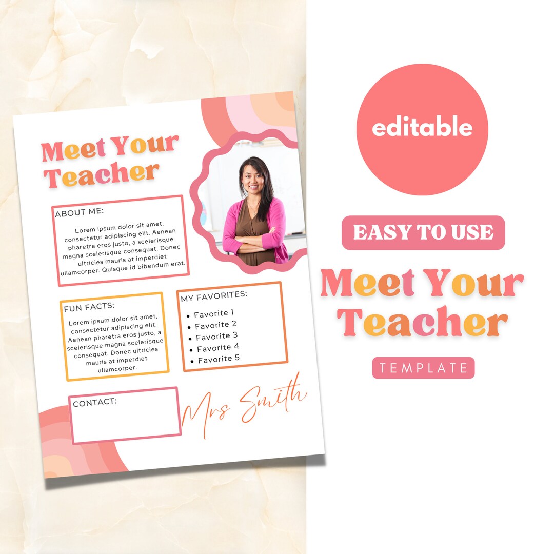 Meet the Teacher Flyer Template Teacher Newsletter Back to - Etsy