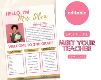 Meet the Teacher Editable Template Back to School Groovy Retro ...