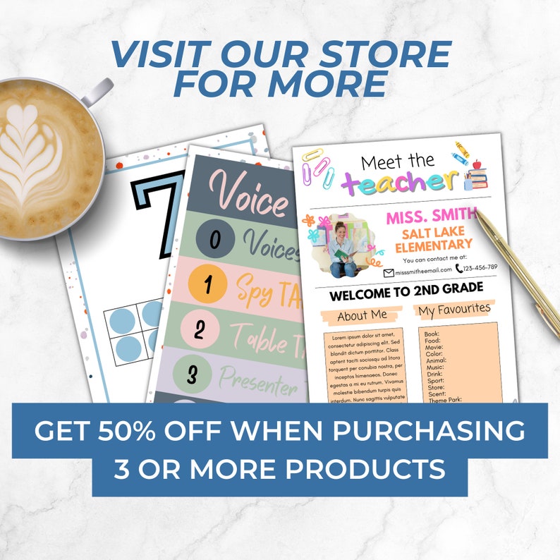 Ocean Themed Voice Level Poster Template, Voice Level Labels, Voice ...