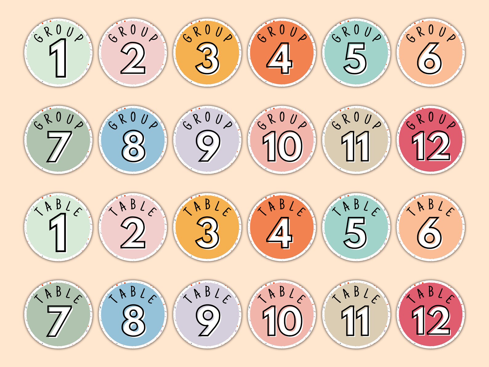 Classroom Table Labels, Group Signs, Table Numbers Pack, Group Number ...