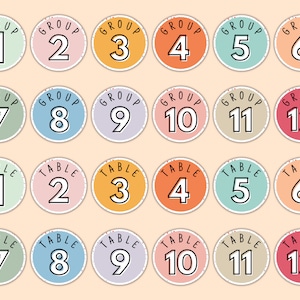 Classroom Table Labels, Group Signs, Table Numbers Pack, Group Number ...