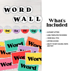 Dots Themed Word Wall Display, Pastel Classroom Word Display, Classroom ...