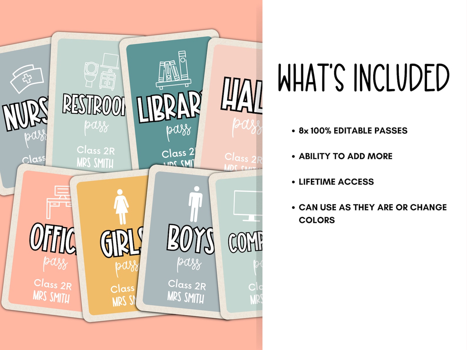 Classroom Hall Pass | Canva Templates, Passes, Bathroom, Restroom ...