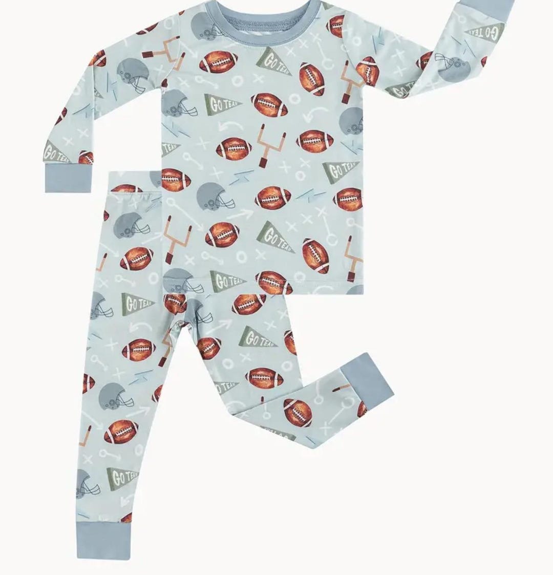 2 Pcs Bamboo Pajamas / Boys Football Pajamas - Etsy