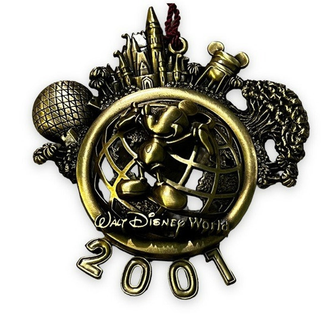 2001 Walt Disney World Christmas Ornament Brass Look Metal - Etsy
