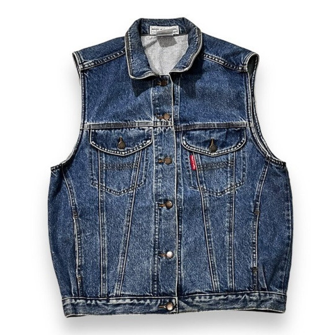 80s Denim Vest Made in the Shade Biker Grunge Pockets Made in USA ...