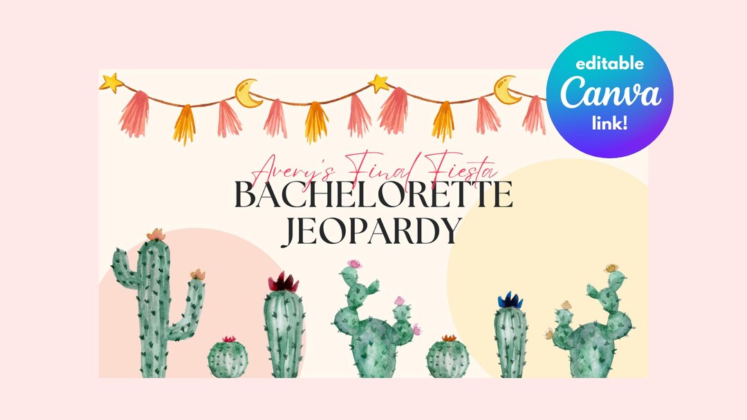 Fiesta Bachelorette Bridal Party Jeopardy Game, Editable Party Game ...