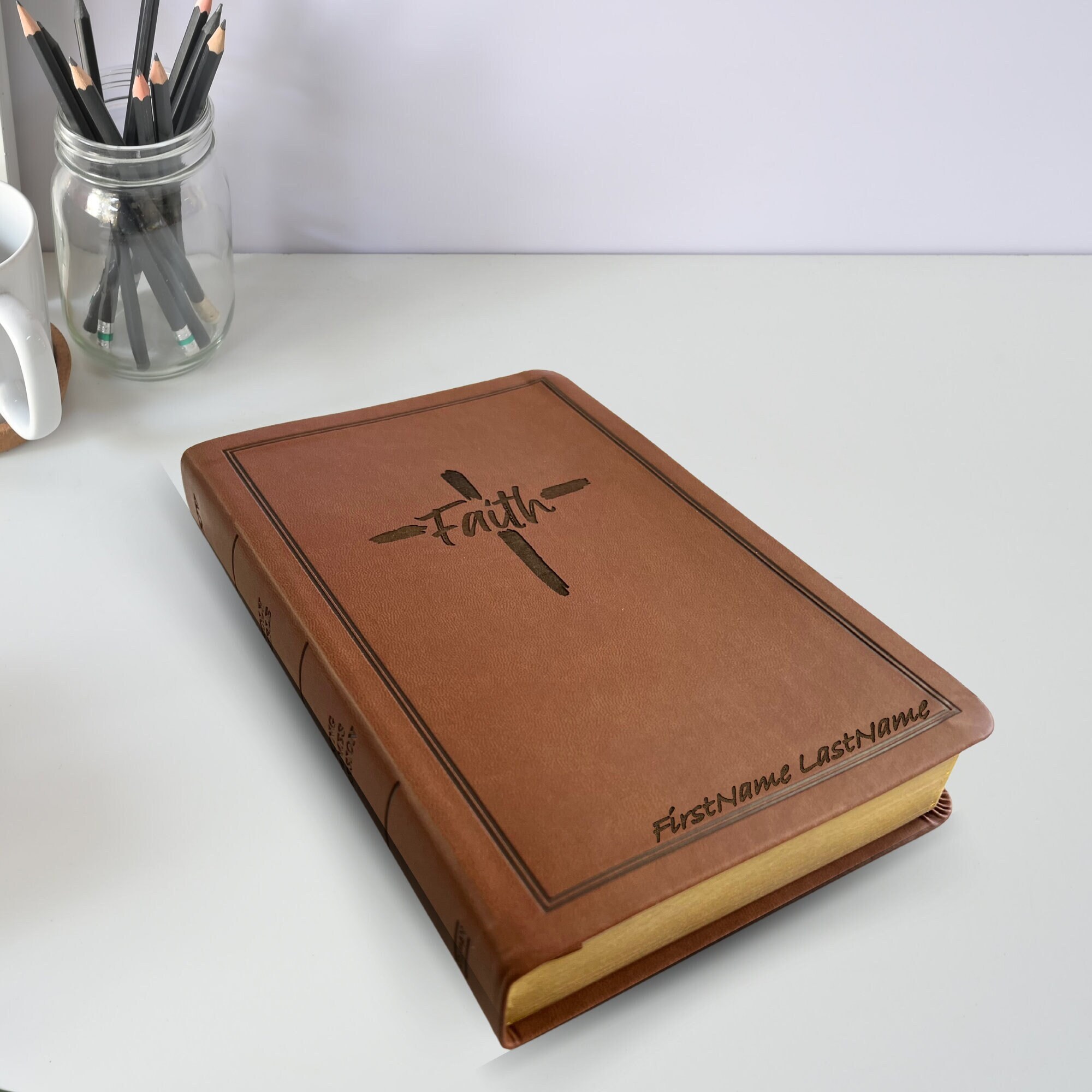 Personalized KJV Bible Custom Engraved Name on the Bottom Right Corner ...