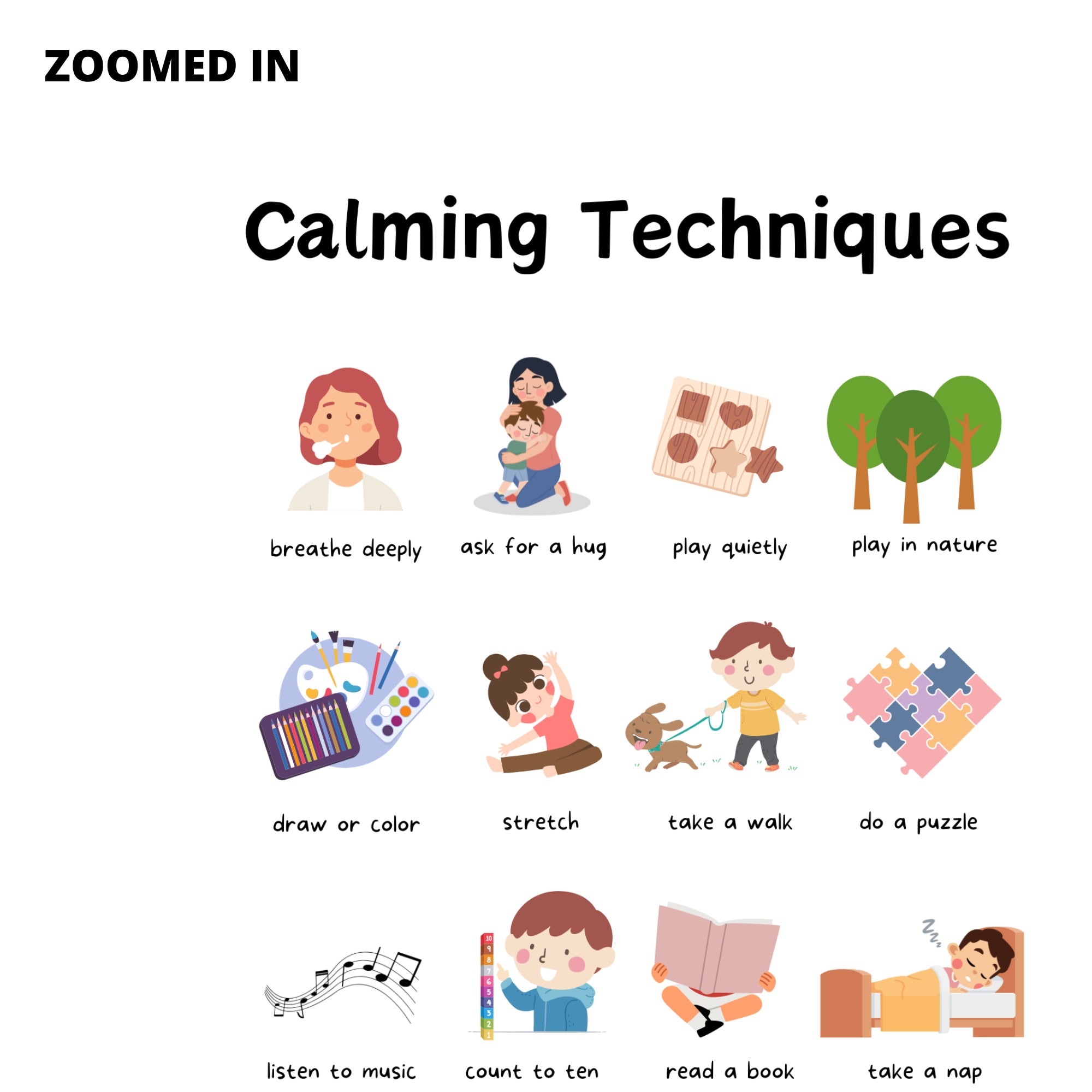 Calm Down Corner, Set of 2 Printable Posters, Feeling Emotions ...