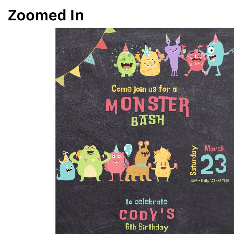 Monster Birthday Invitation Instant Download Printable - Etsy