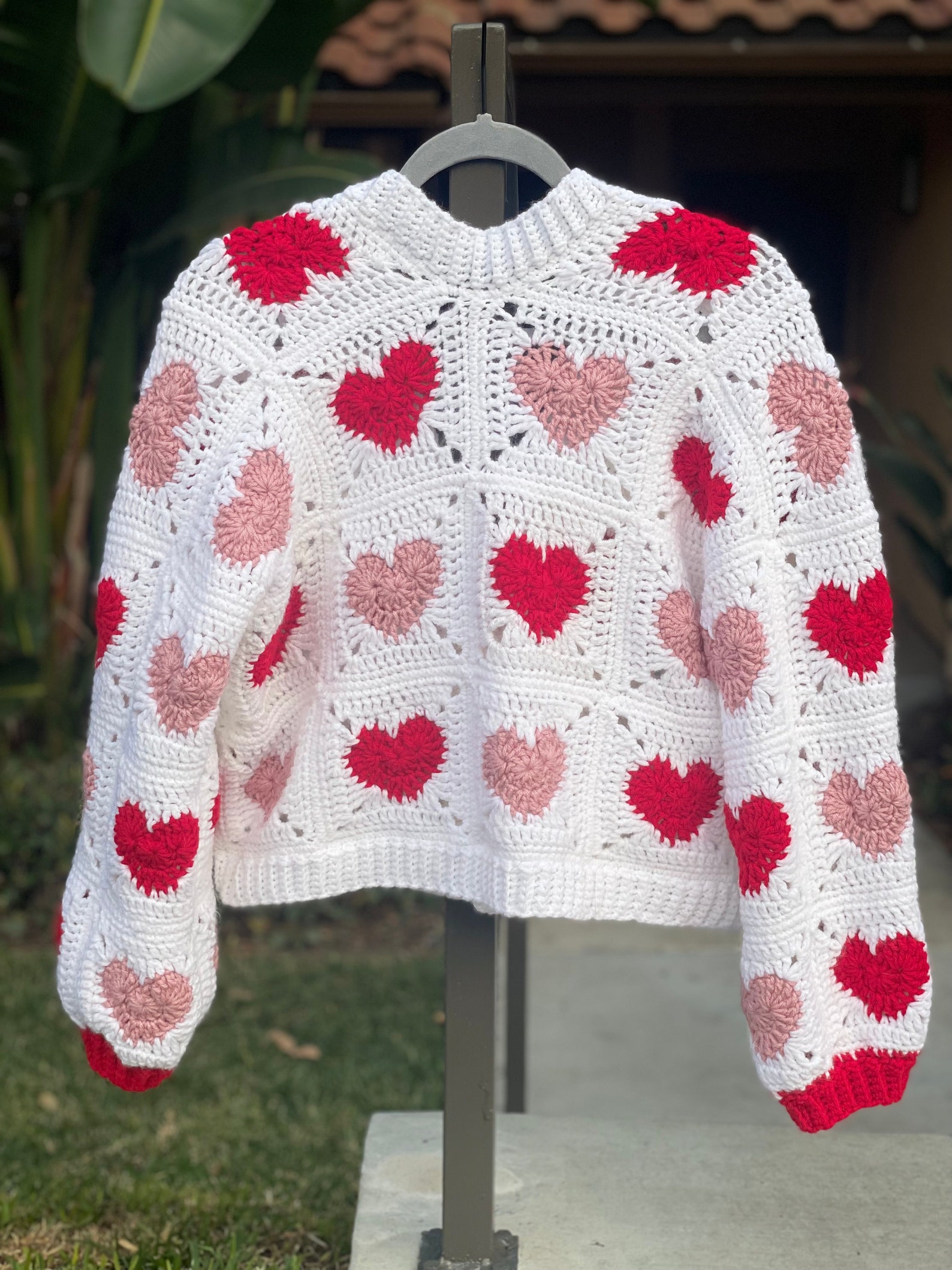 Heart Granny Square Cardigan Crochet Pattern (pattern Only) - Etsy