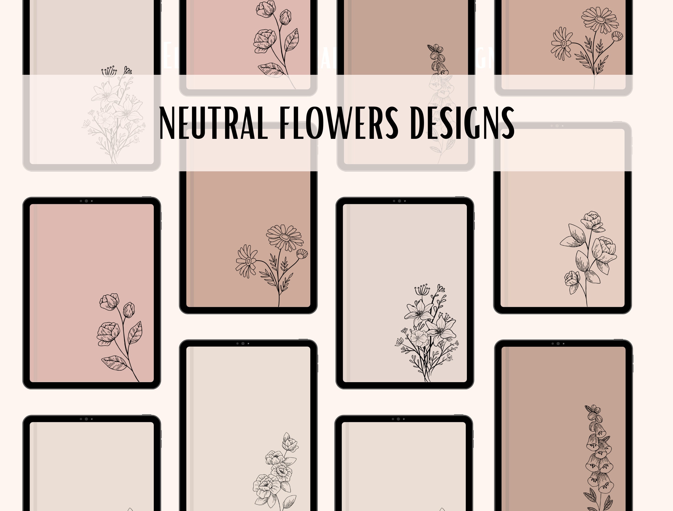 Floral Pink Digital Planner Covers PNG Minimalist Aesthetic - Etsy