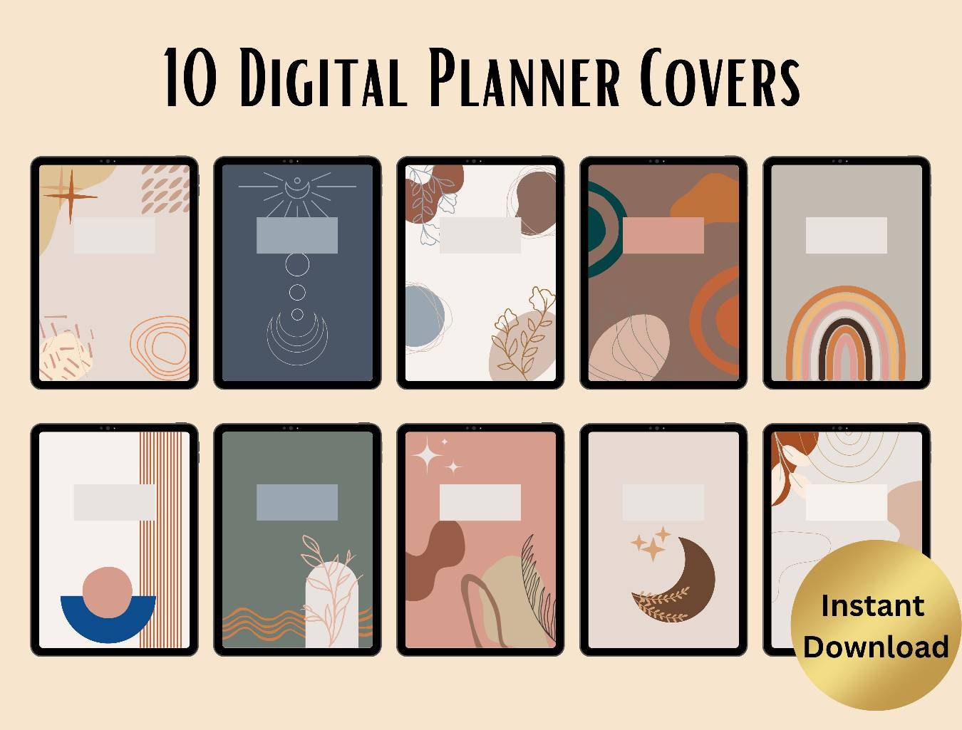Boho Digital Planner Covers A4 PNG, Minimalist Goodnotes Cover A4 ...