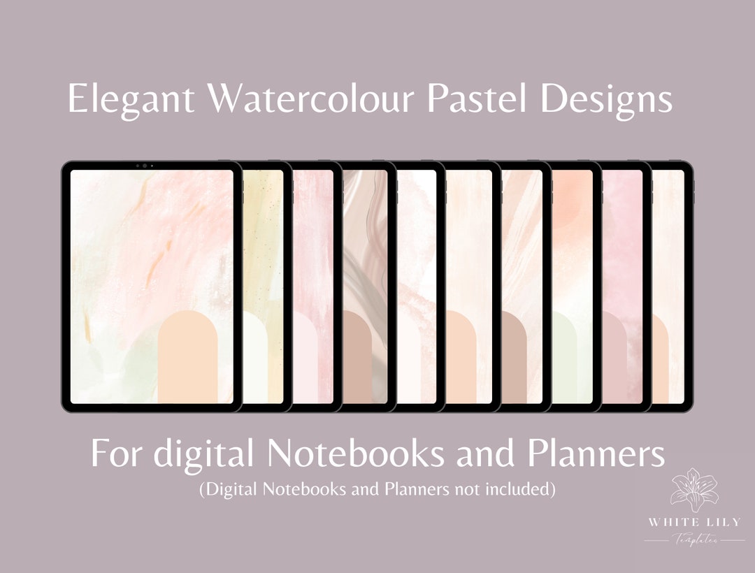 Digital Planner Covers PNG, Watercolour Minimalist Aesthetic Goodnotes ...