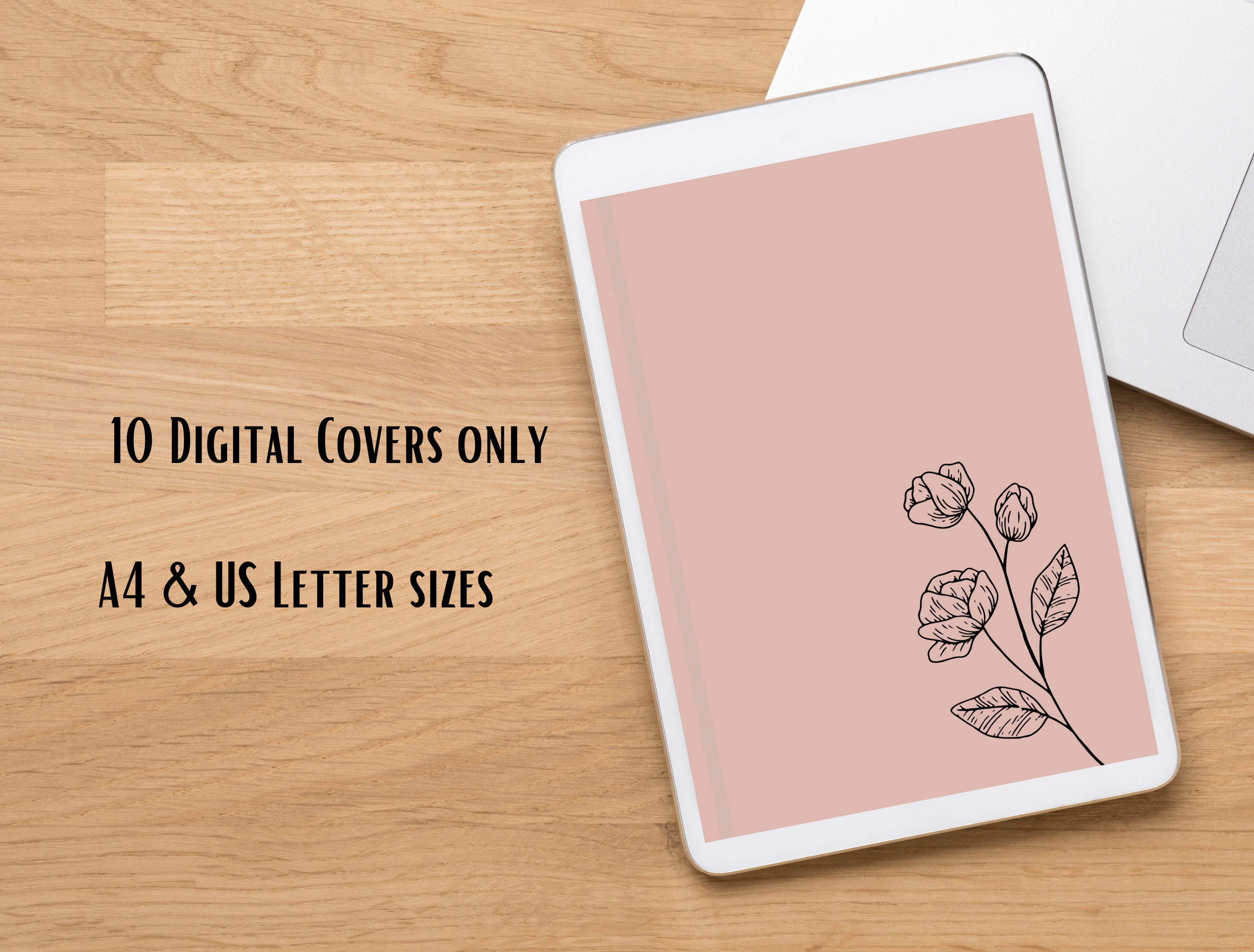 Floral Pink Digital Planner Covers PNG, Minimalist Aesthetic Goodnotes ...