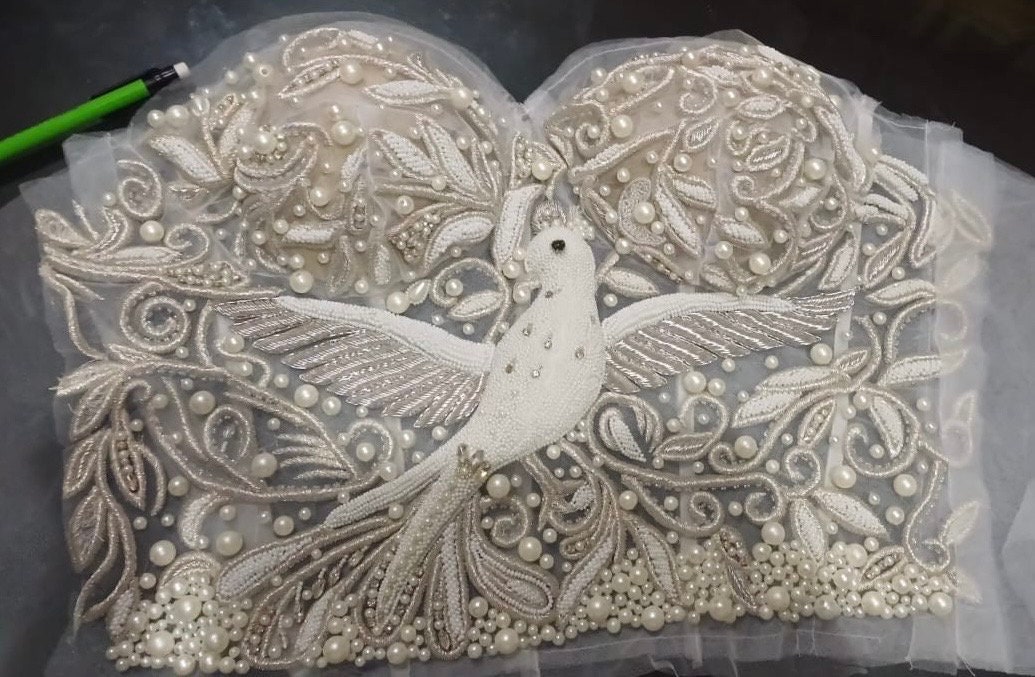 Ellie Saab Inspired Exquisite Couture Hand Embroidery Corset Bridal ...