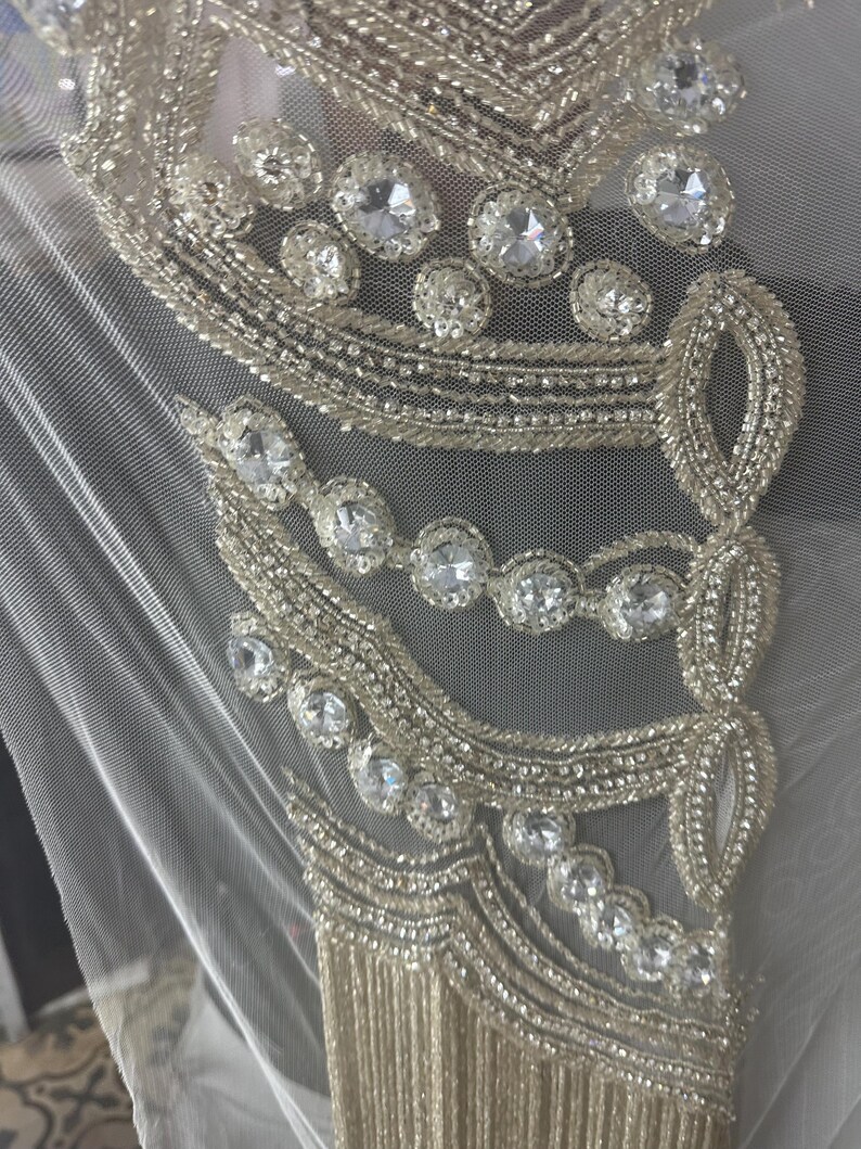 Oscar De La Renta Inspired Applique With Rhinestones of Swaroski Crystals With Rhinestone Dragon ...