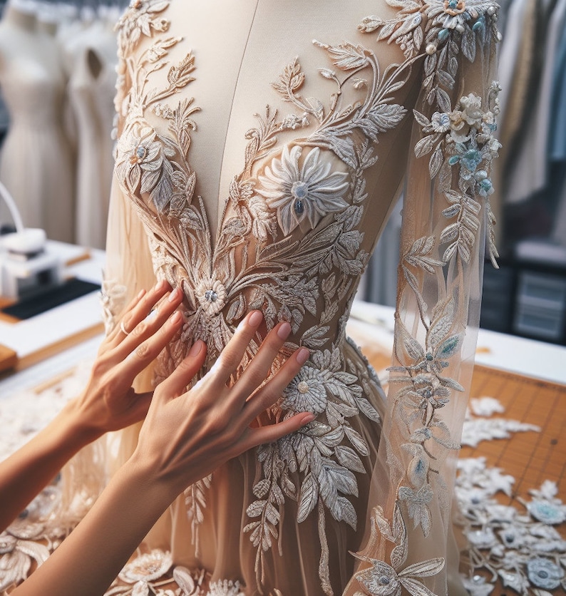 Oscar De La Renta Inspo 2024 Hand Embroidery 3dfloral Applique Bridal ...