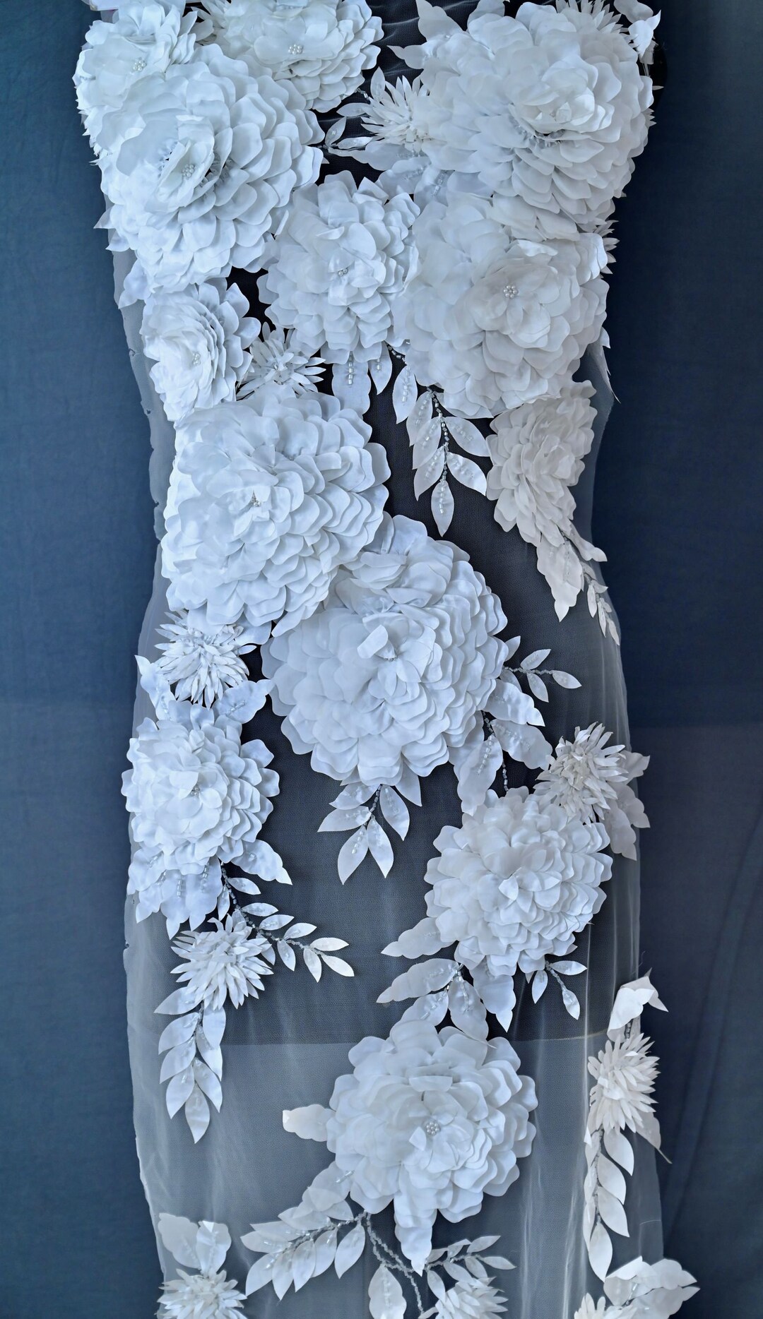 Buy Prom Dress Fabric, Hand Embroidery Big 3d Flower Applique for Elie ...