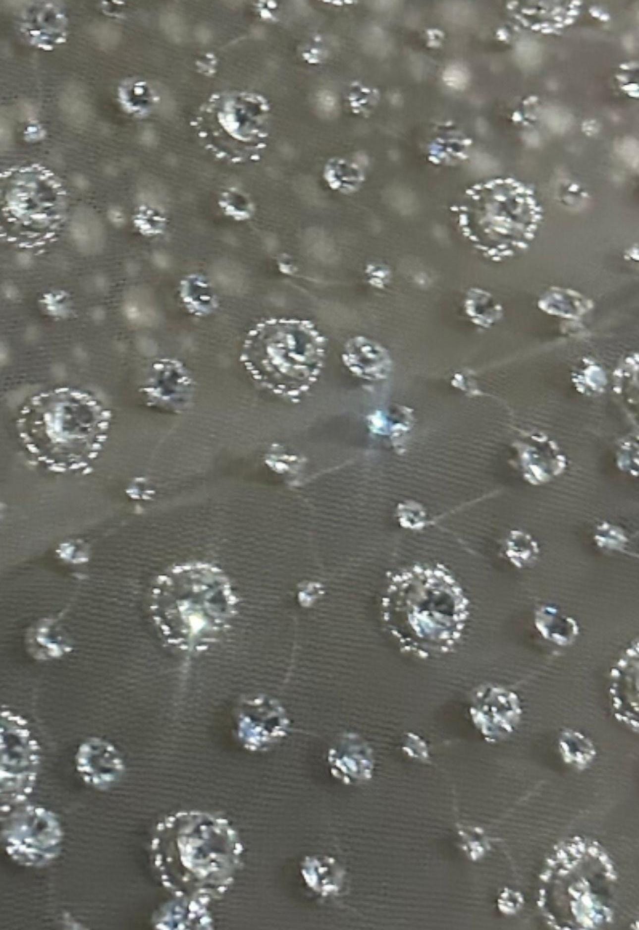 Elegant Luxe Fabric With Rhinestone Crystals Stones for Special ...