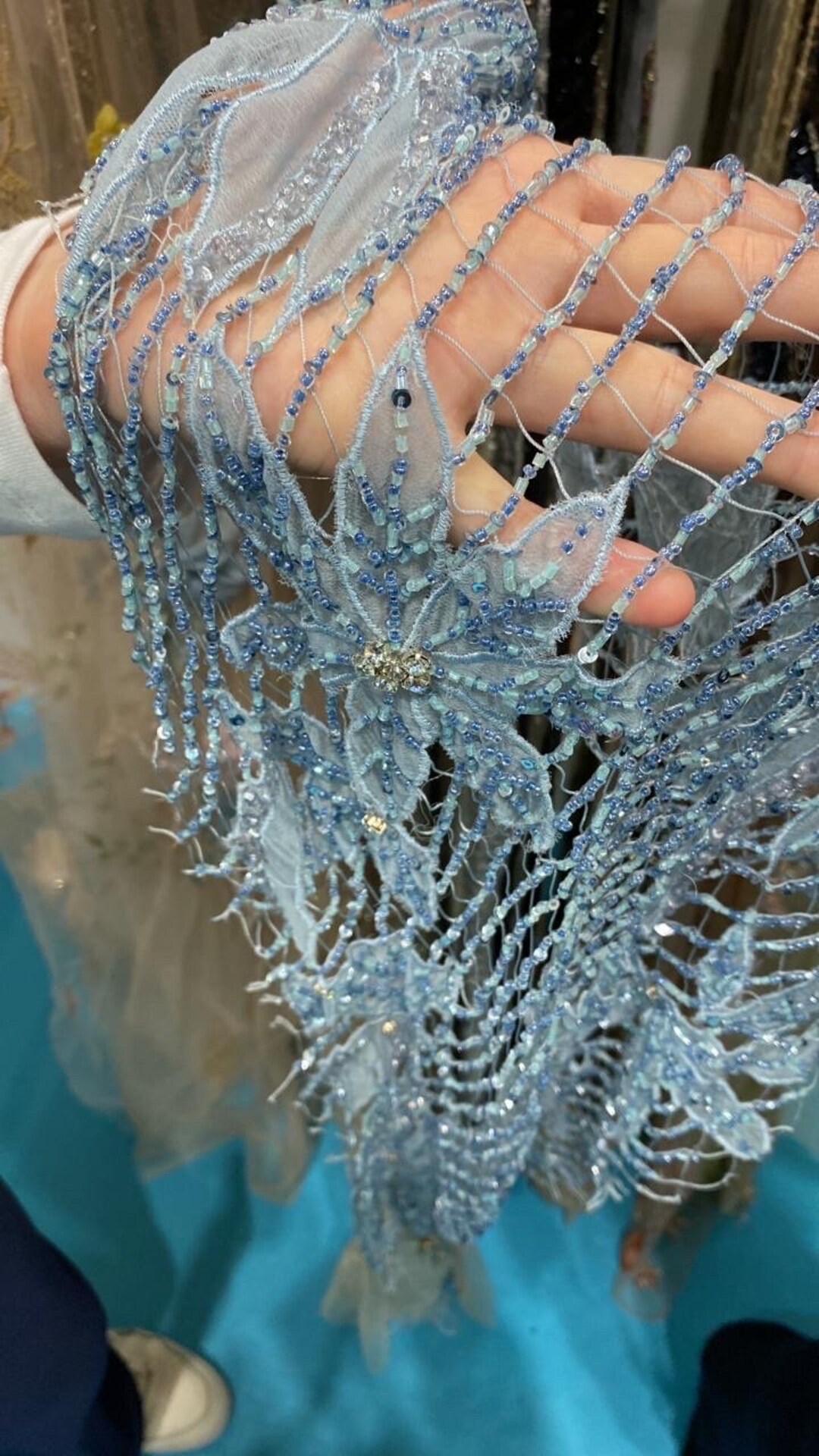 5 Meters of Oscar De La Renta Inspo Hand Beaded Couture Evening Gown ...