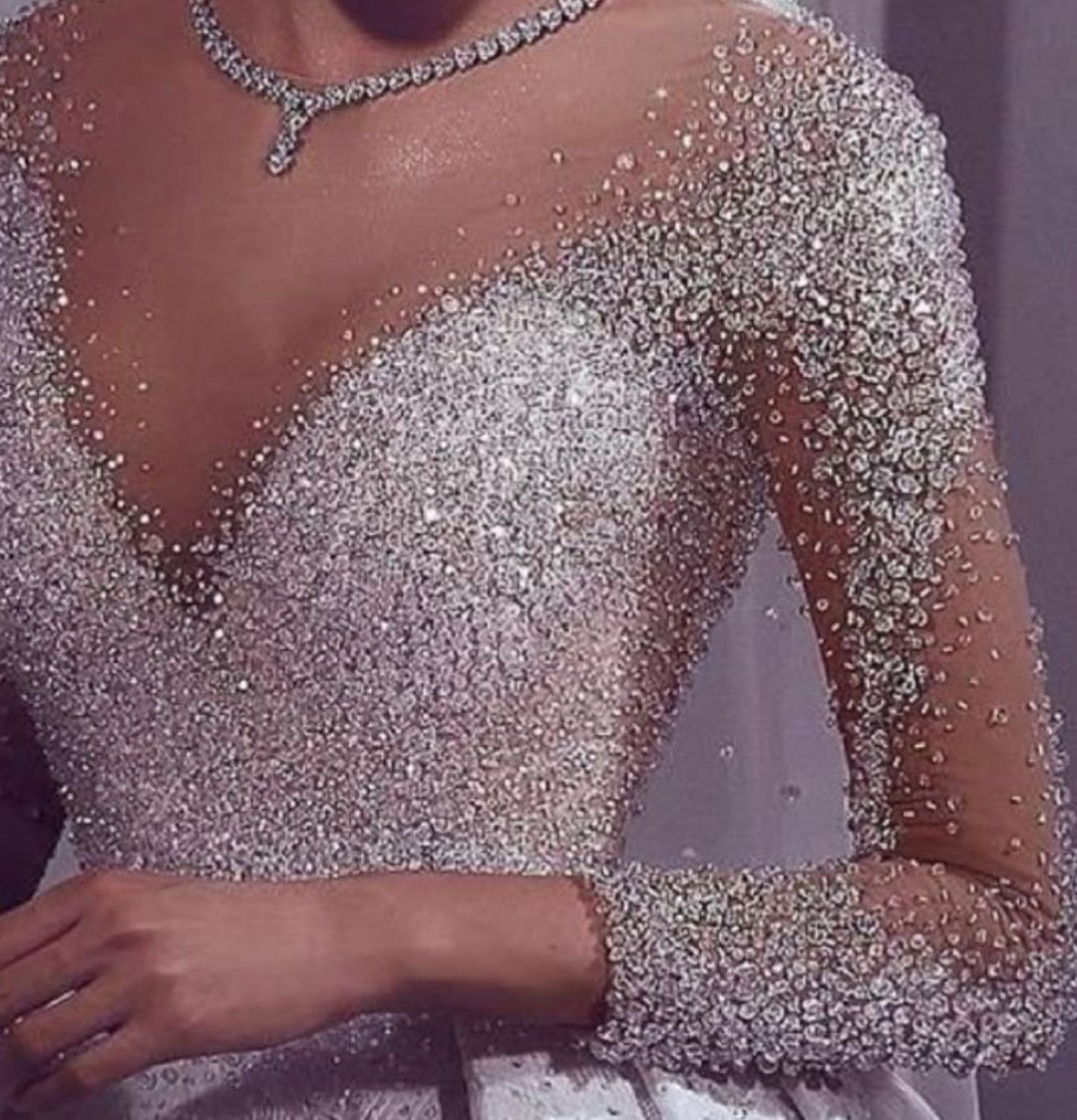 All Over Crystal Swarovski Rhinestone Exquisite Haute Couture Hand ...