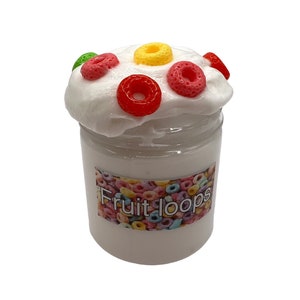 Fruit Loops Milk Cereal Scented Fluffy White Slime With Spoon - Etsy