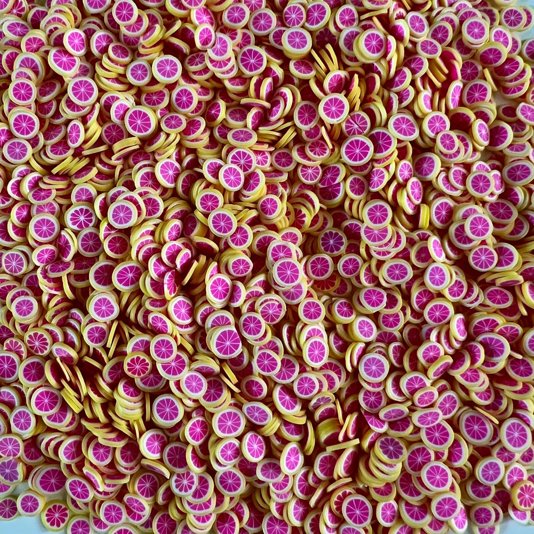 50 Grams 5mm Grapefruit Fruit Fake Food Fimo Slices Slime Polymer ...
