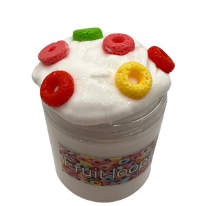 Fruit Loops Milk Cereal Scented Fluffy White Slime With Spoon - Etsy